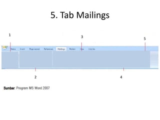 Tab tab menu pada ms.word 2007 | PPTX