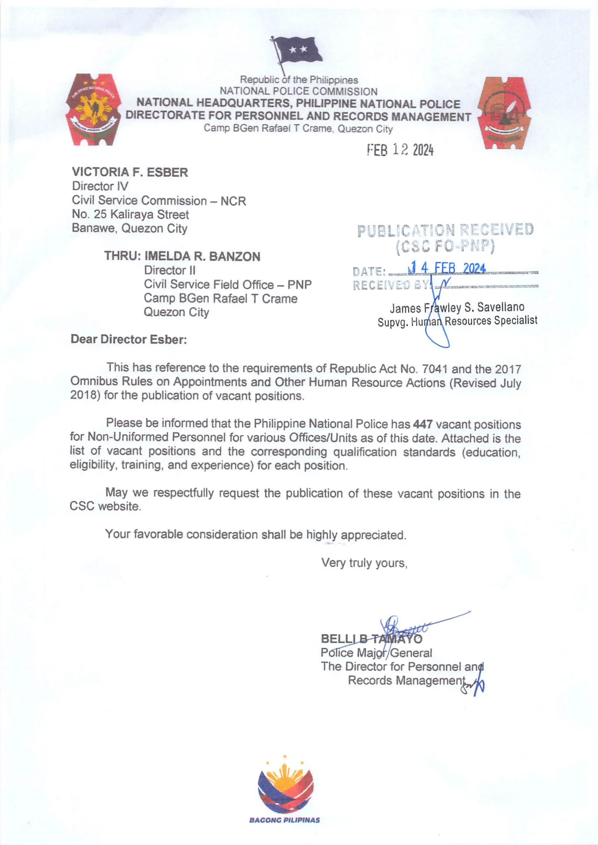 PNP Non-Uniformed Personnel (NUP) Vacant Position | PDF