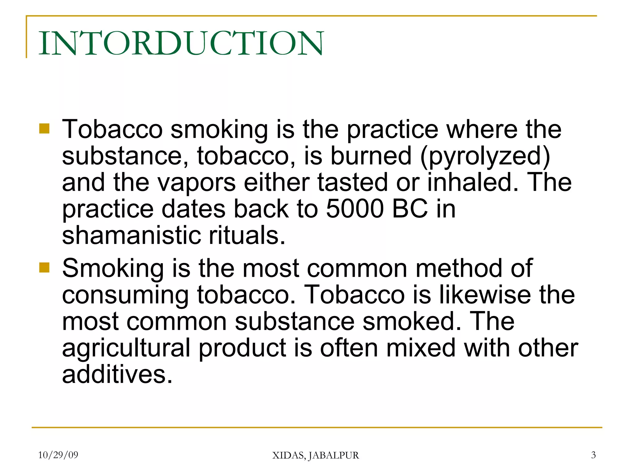 Tabacco Smoking In India | PPT