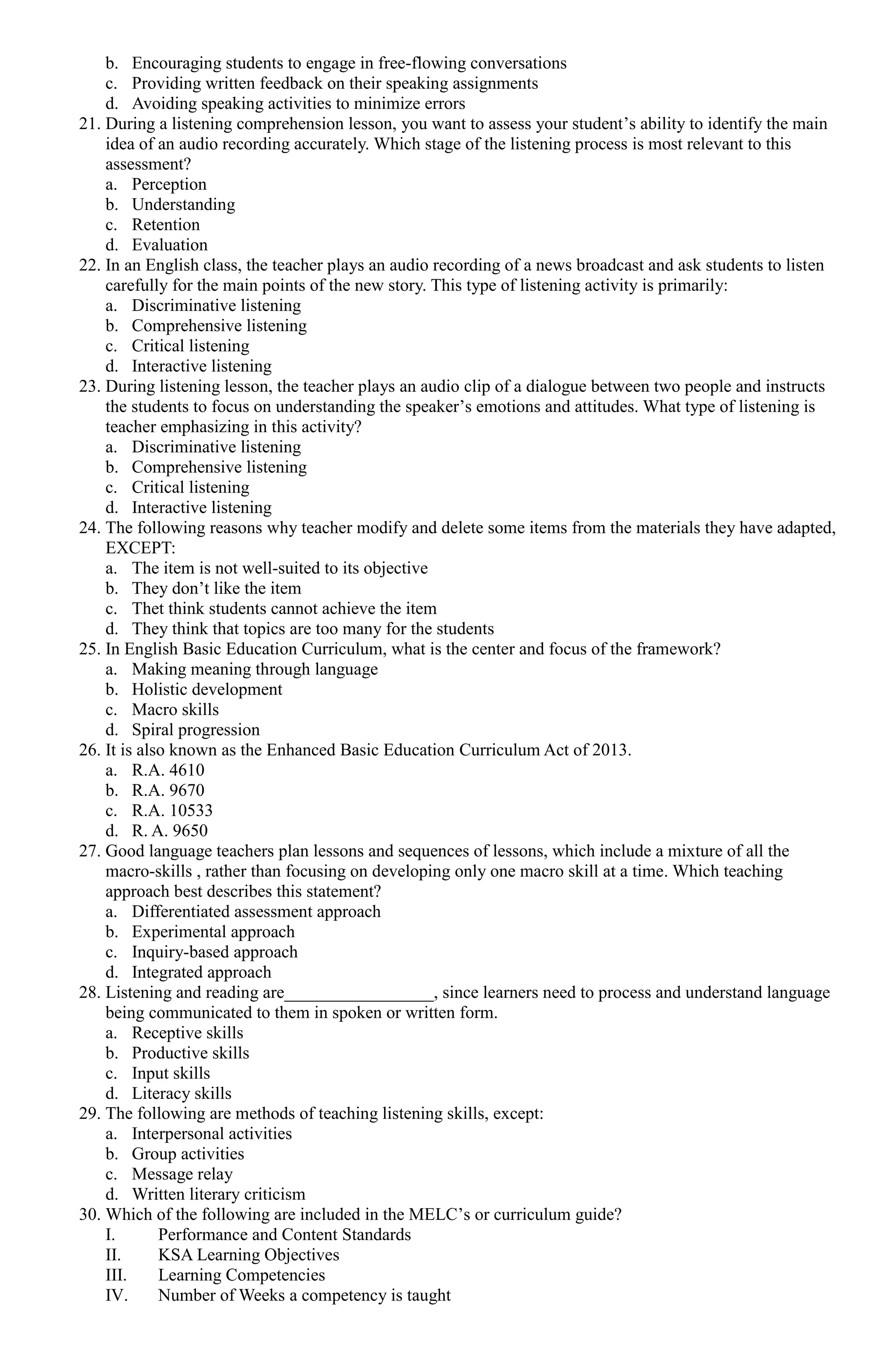 Tabaco College Preliminary Examination docs | DOCX