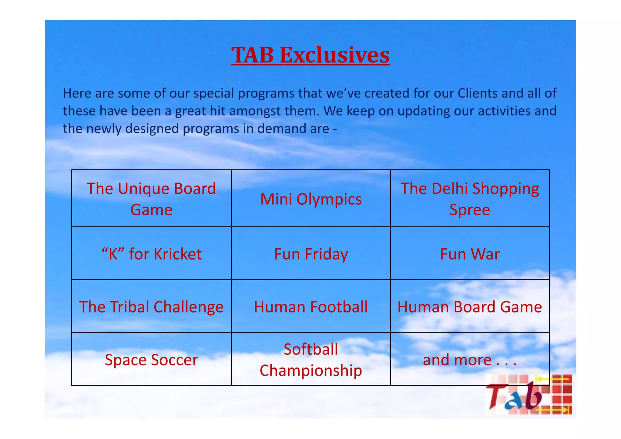 Team Building/Fun Learning Activities, Family Day Activities, Theme ...