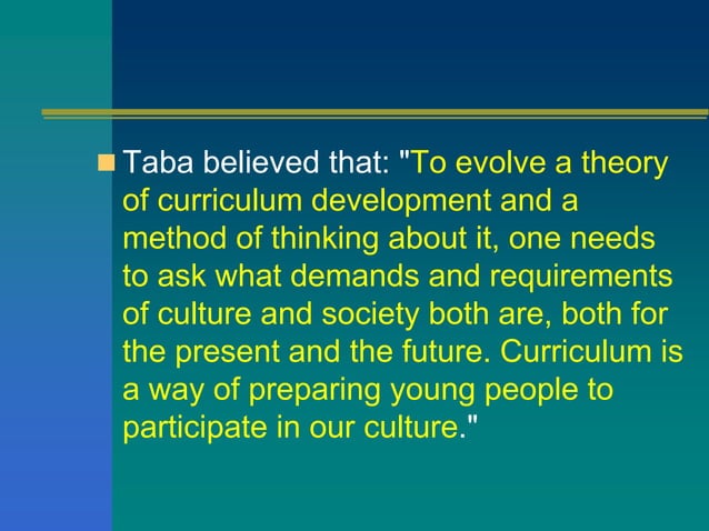 Taba model of curriculum development | PPTX | Educational Assessment ...