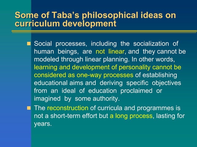 Taba model of curriculum development | PPTX | Educational Assessment ...
