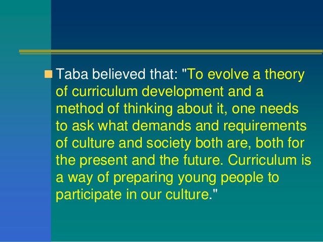 Taba model of curriculum development