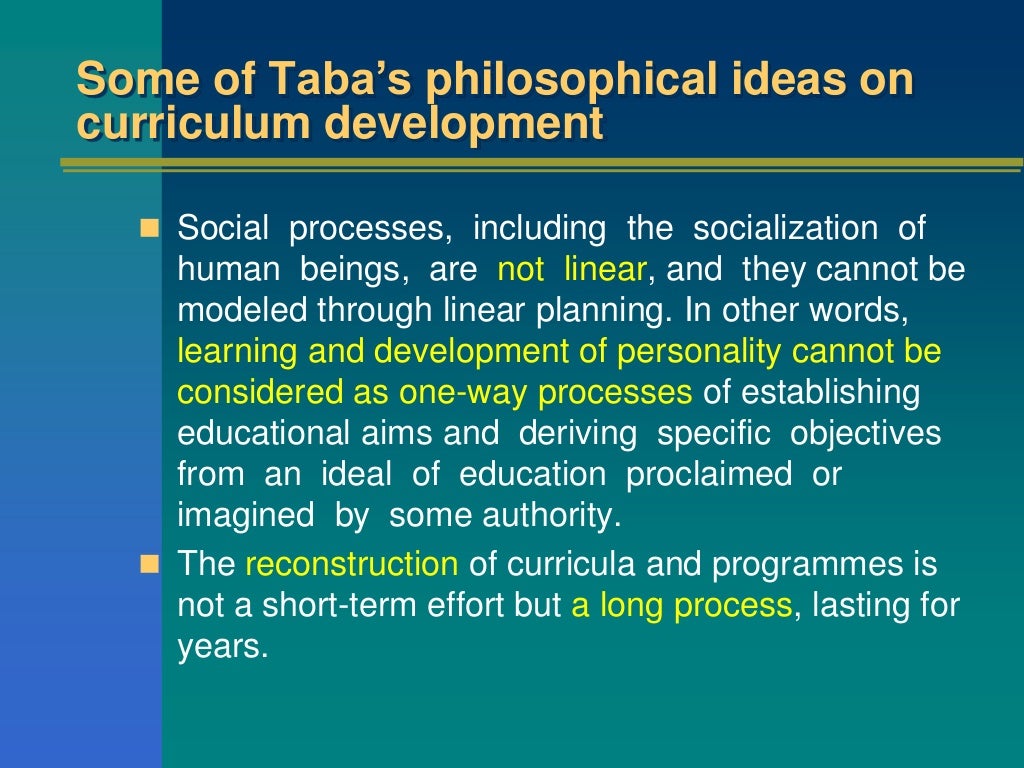 Taba model of curriculum development