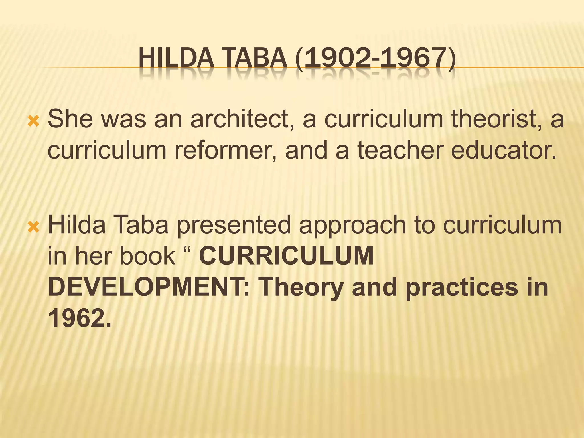 Taba model of curriculum development | PPTX