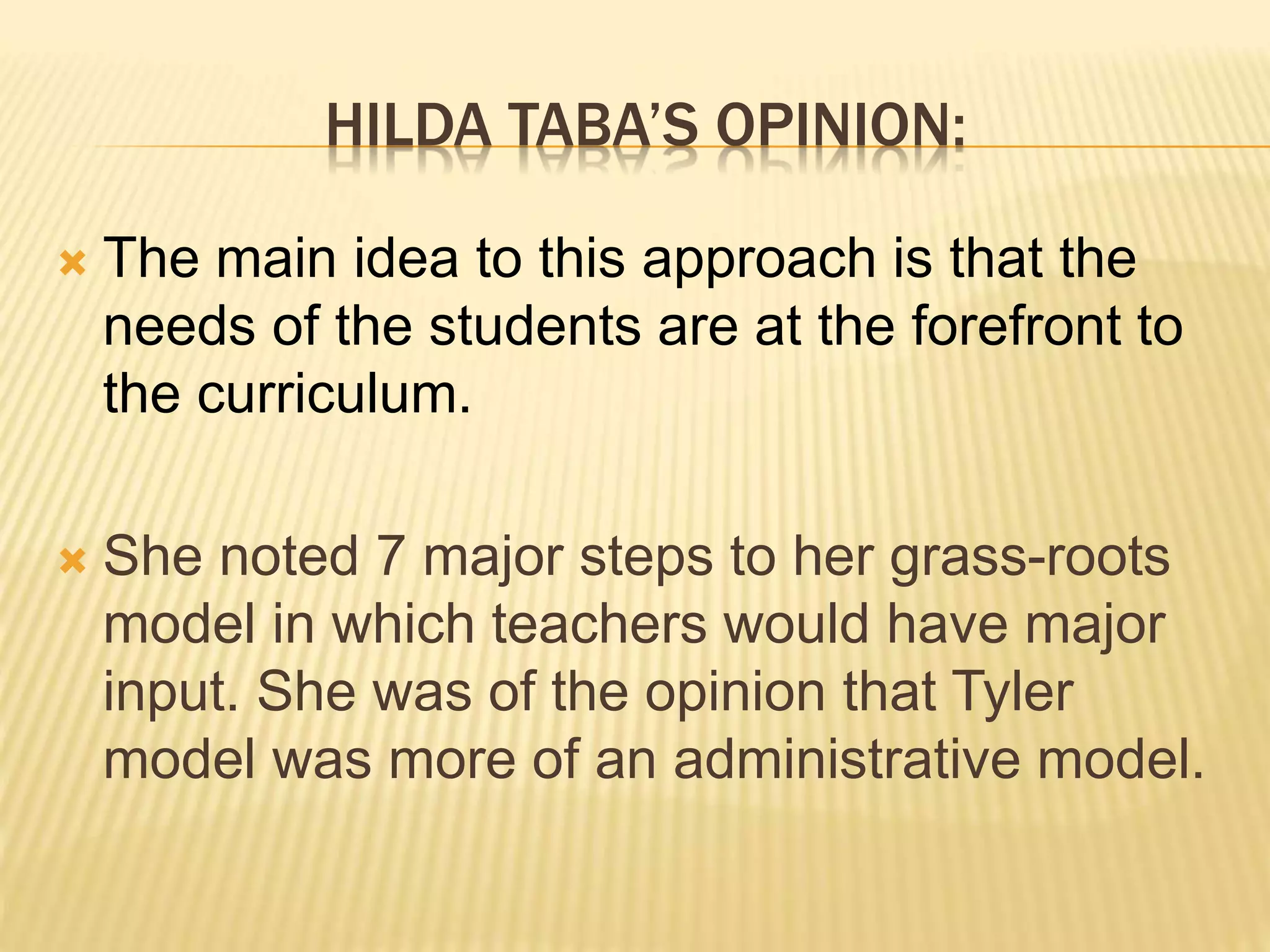 Taba model of curriculum development | PPTX