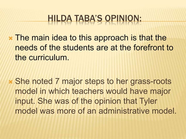 Taba model of curriculum development | PPTX | Primary Education | Education