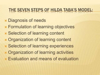 Taba model of curriculum development | PPTX