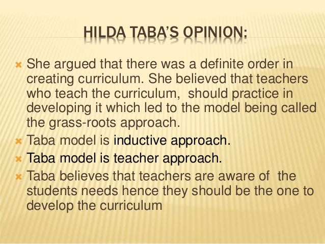 Taba model of curriculum development