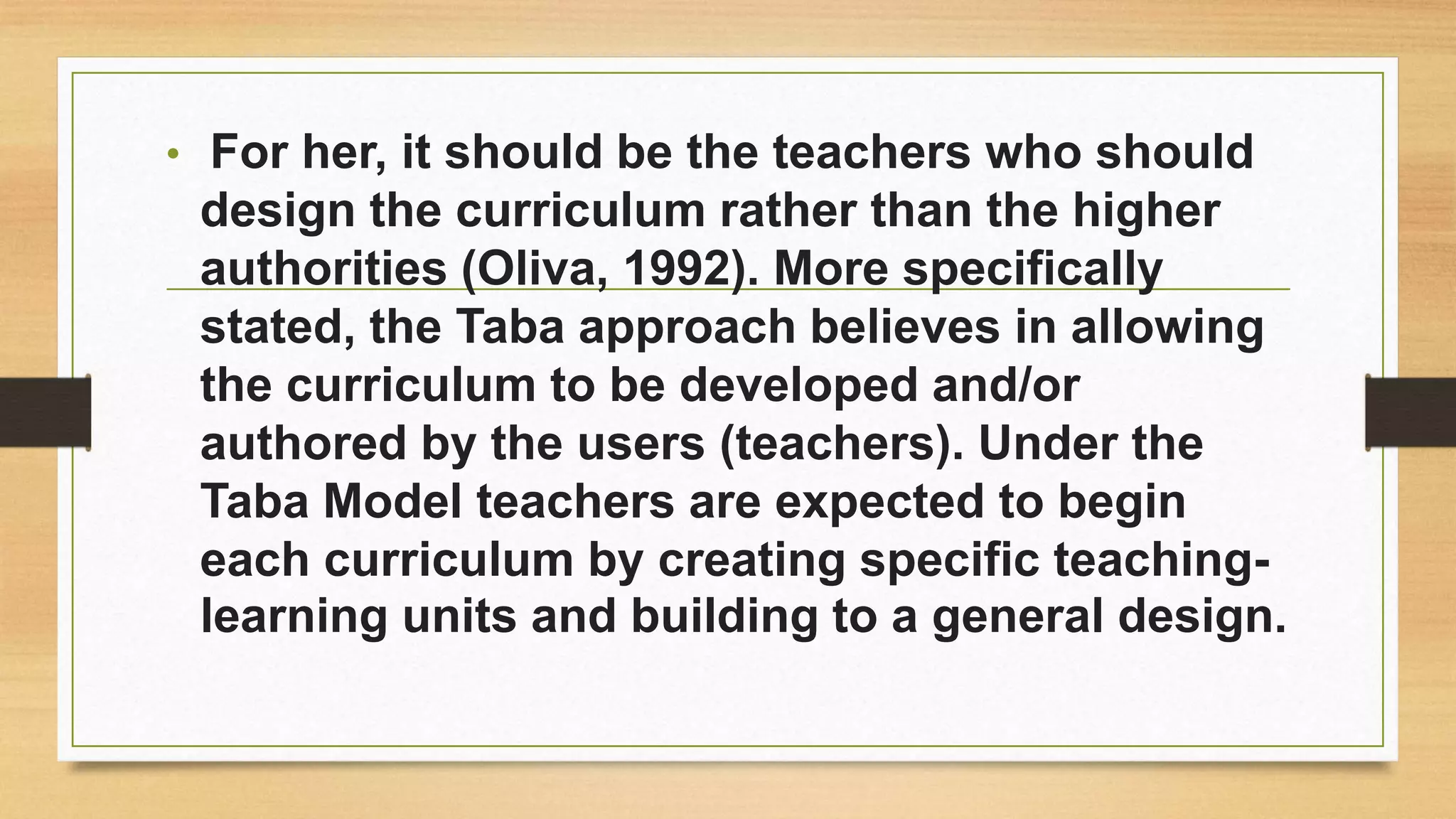 Taba model of curriculum development | PPTX