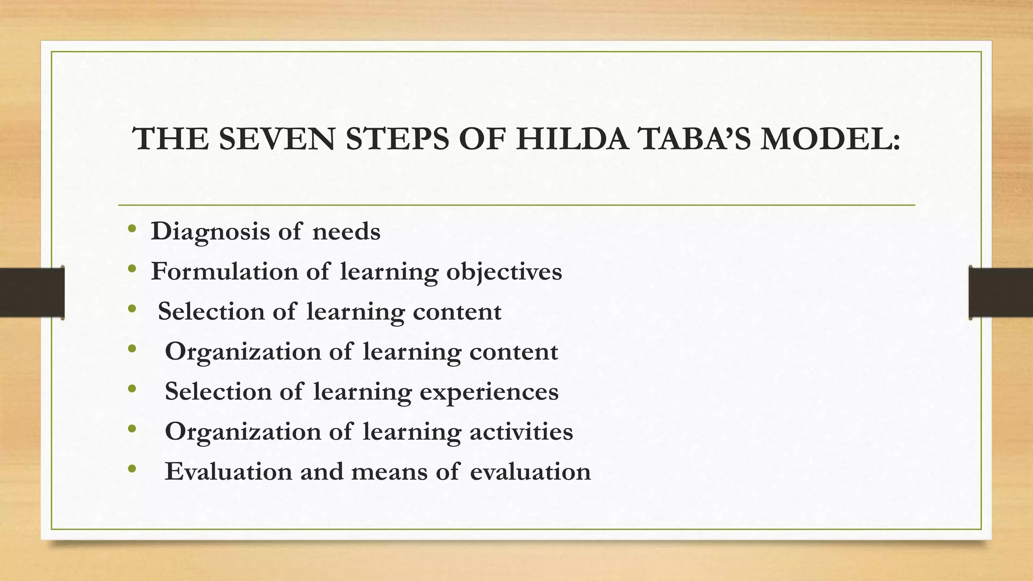 Taba model of curriculum development | PPTX