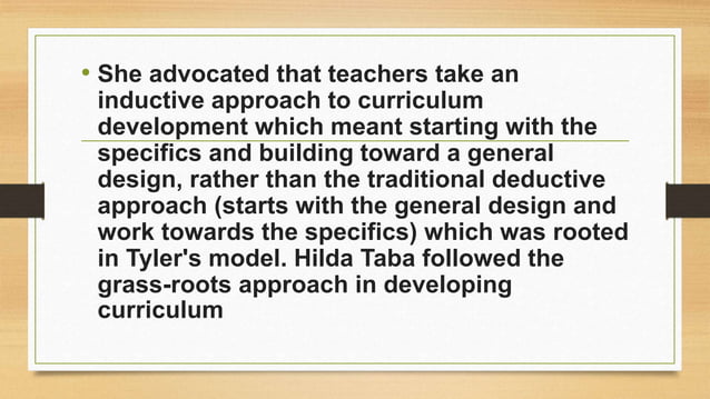 Taba model of curriculum development | PPTX