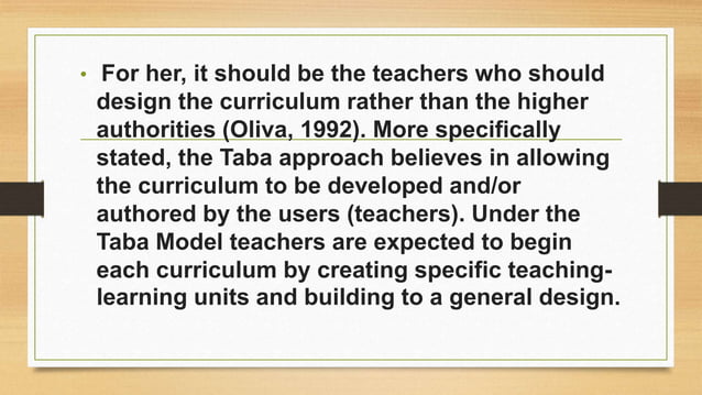 Taba model of curriculum development | PPTX