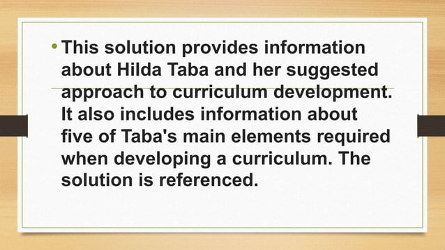Taba model of curriculum development | PPTX