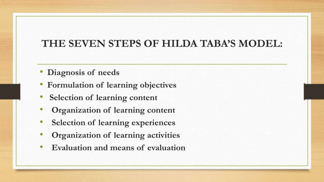 Taba model of curriculum development | PPT