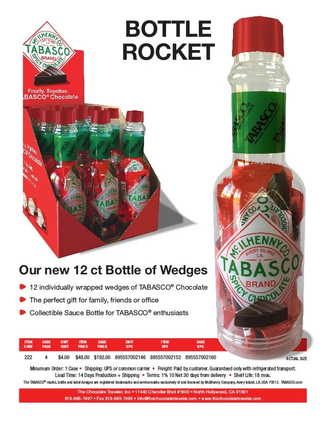 Tabasco BRAND Spicy Chocolates In The Iconic Tabasco Bottle