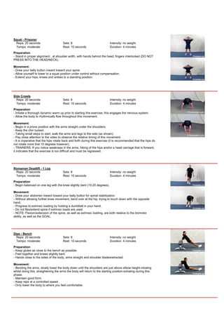 Tabata exercises - Intermediate | PDF