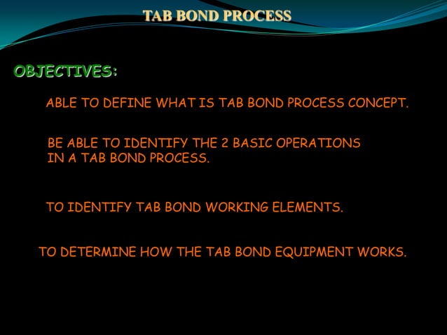 Tab Bond Process | PPSX
