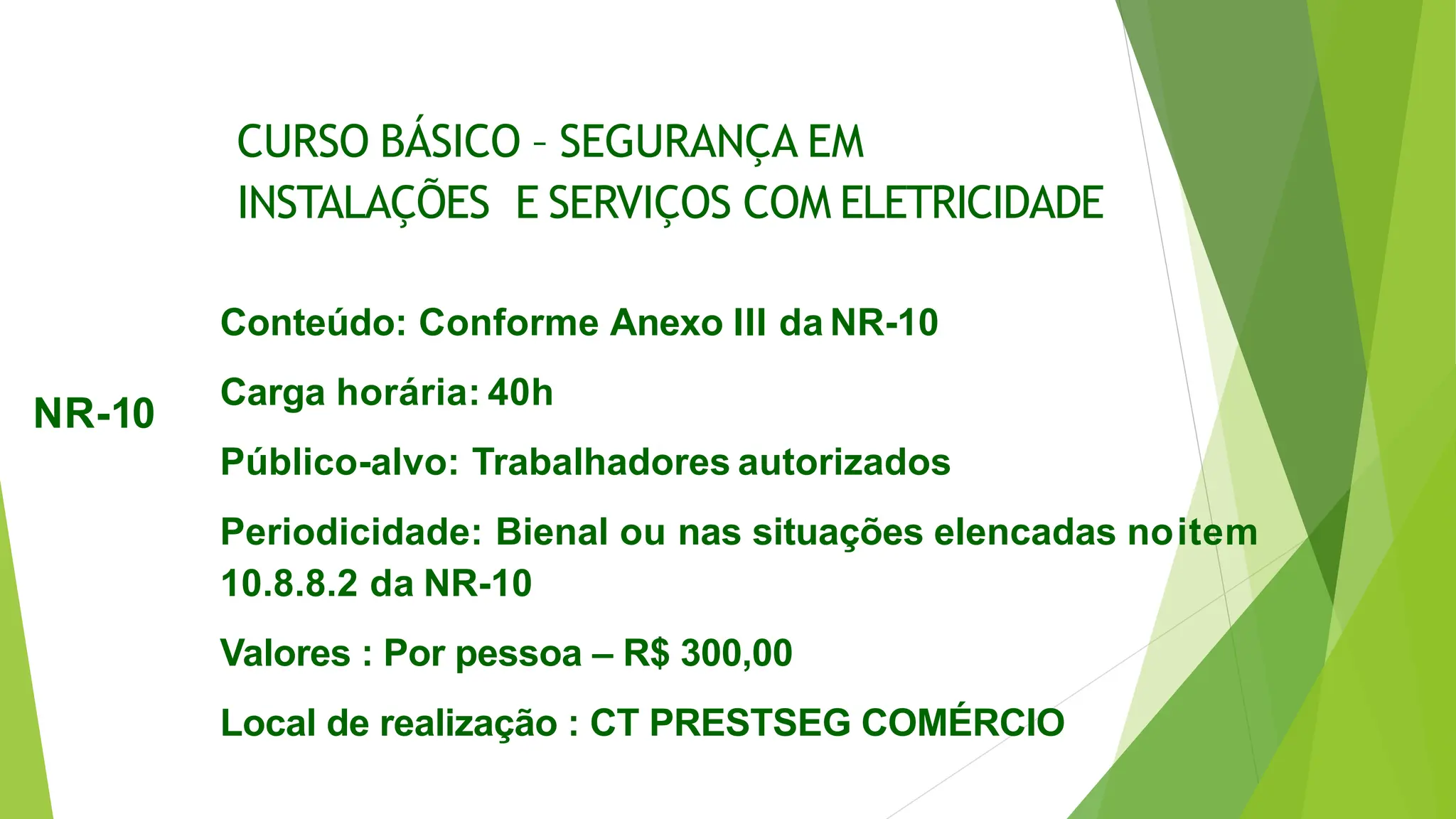 tabela de preços PREST SEG SEGURANÇA DO TRABALHO | PPTX