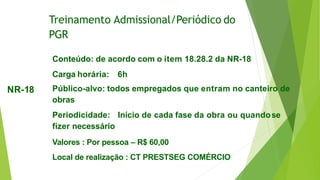 tabela de preços PREST SEG SEGURANÇA DO TRABALHO | PPTX