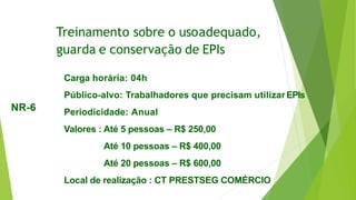 tabela de preços PREST SEG SEGURANÇA DO TRABALHO | PPTX