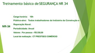 tabela de preços PREST SEG SEGURANÇA DO TRABALHO | PPTX