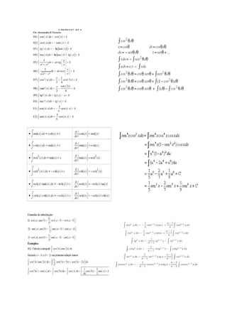 Tabela integral | PDF
