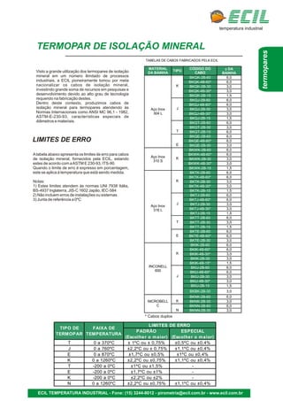 Tabelas de termopares | PDF