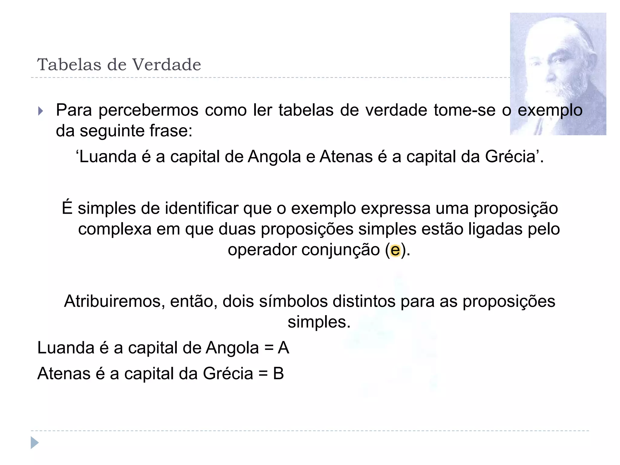 Tabelas de verdade | PPTX