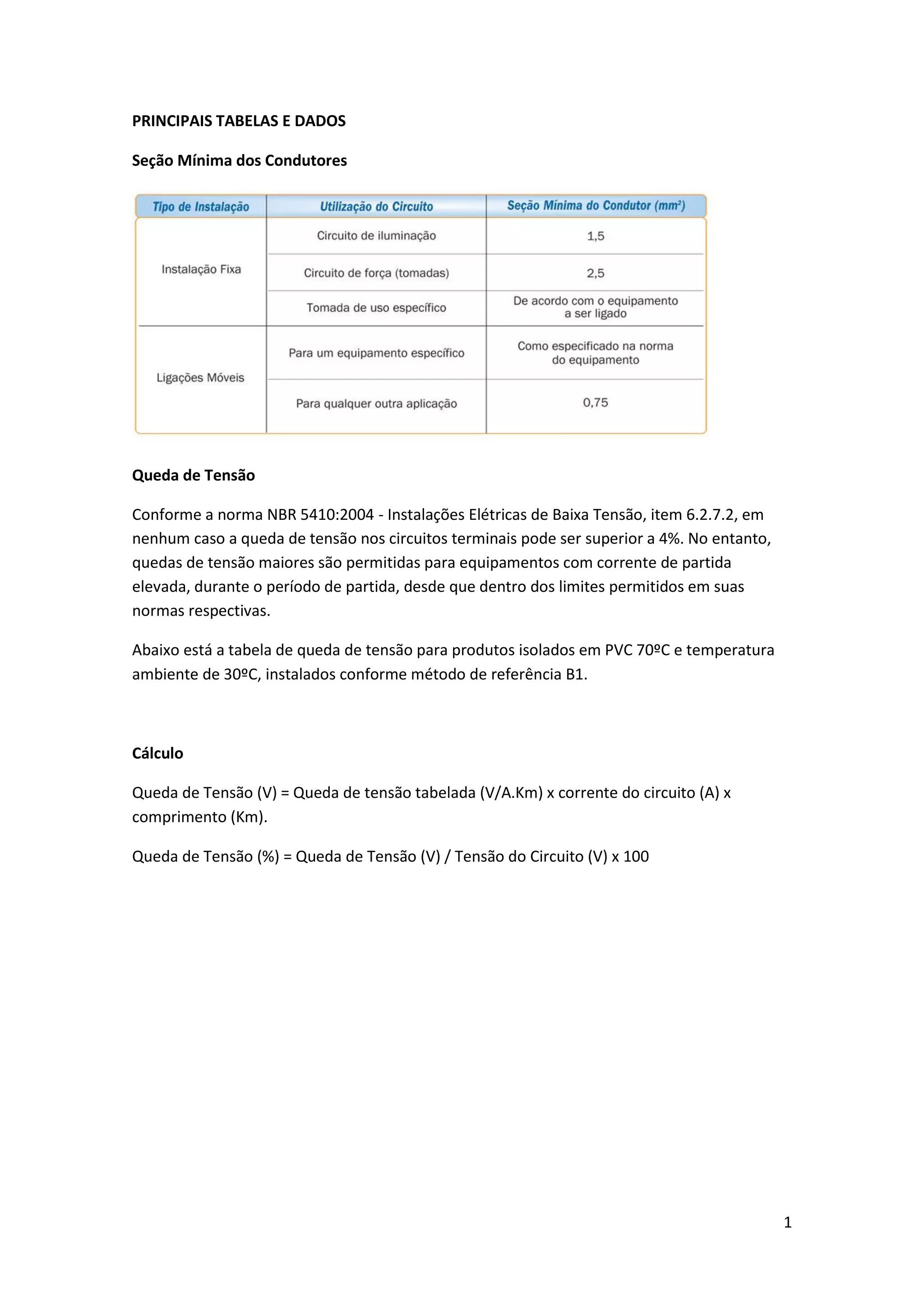 Tabela sil cabos elétricos | PDF