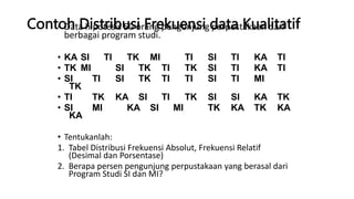 Statistik Deskriptif: Tabel Distibusi Frekuensi, Grafik | PPTX
