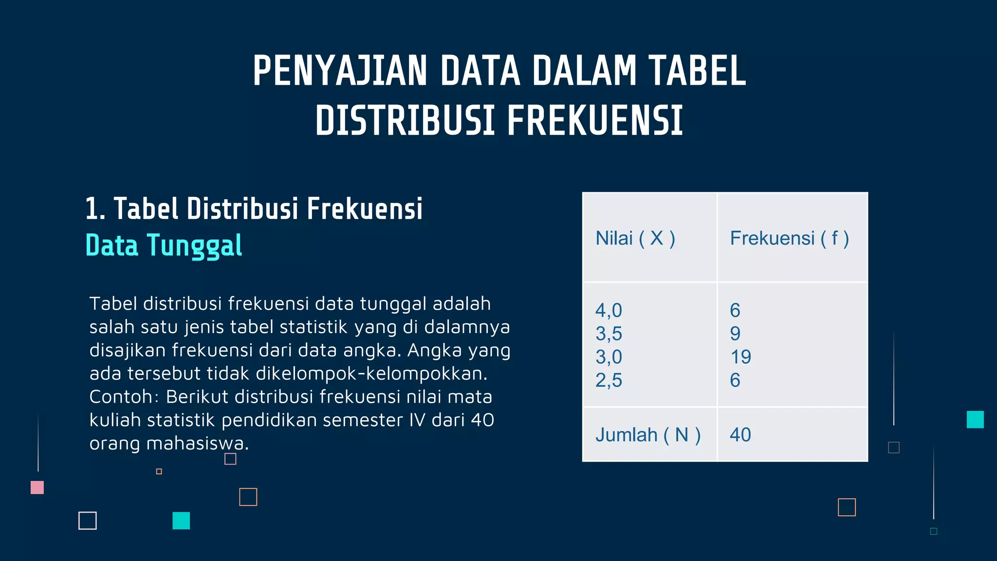 Tabel Distribusi Frekuensi | PPTX