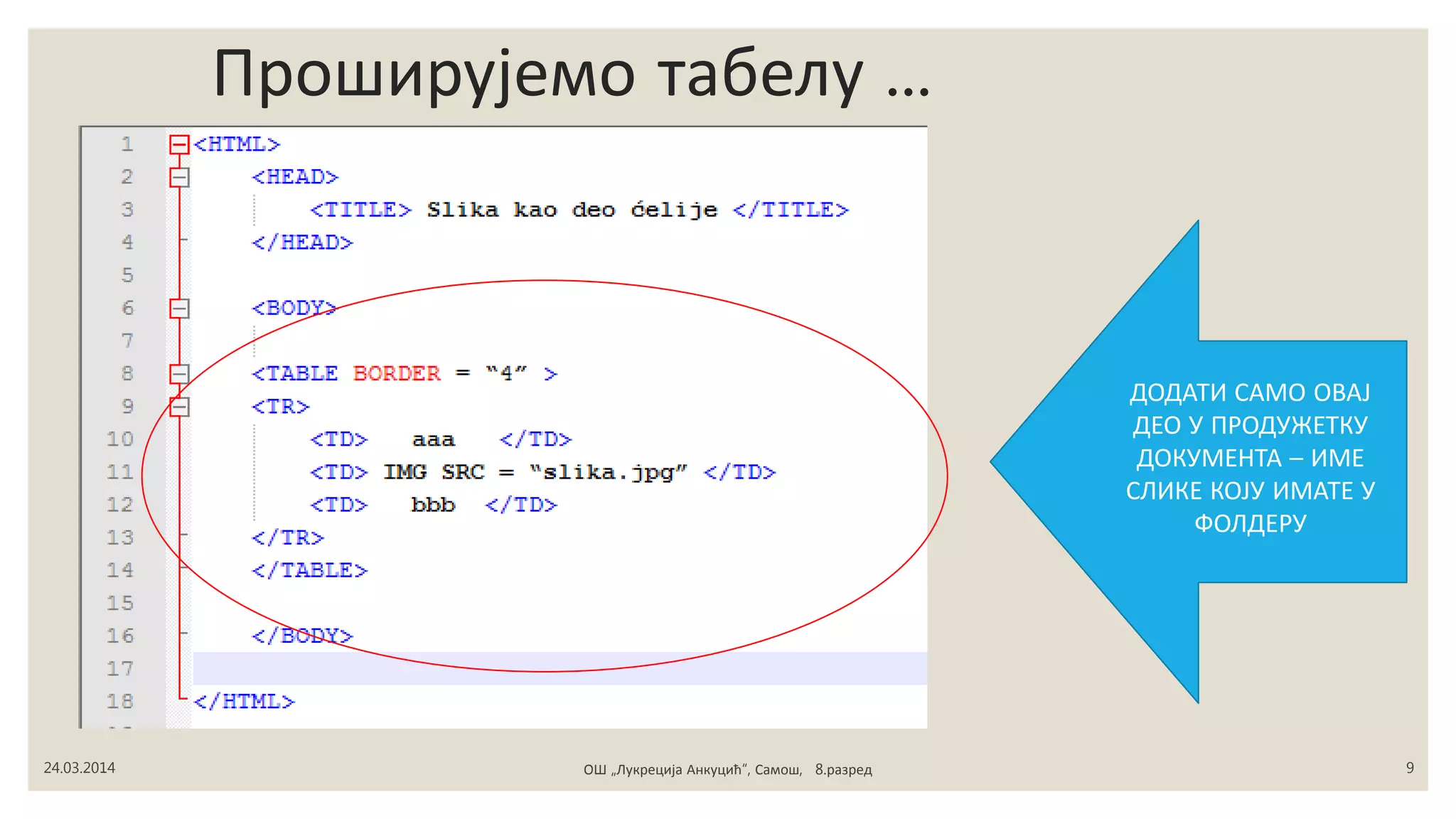Tabele i tabele sa linijom | PPT