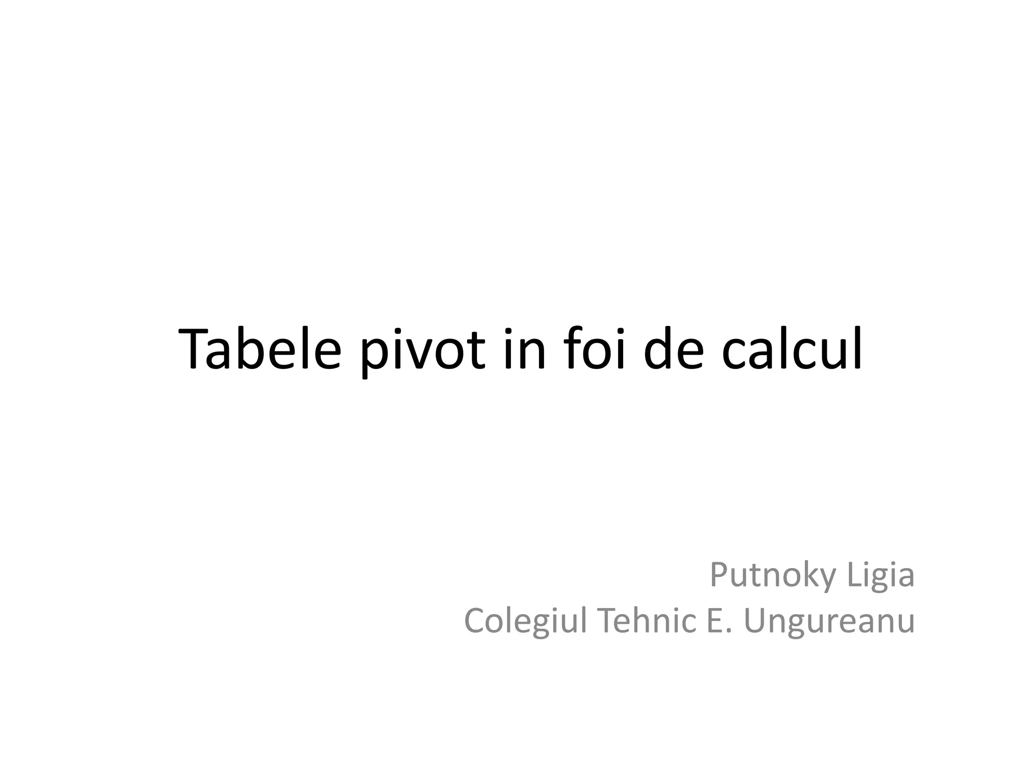 Tabele pivot | PPTX