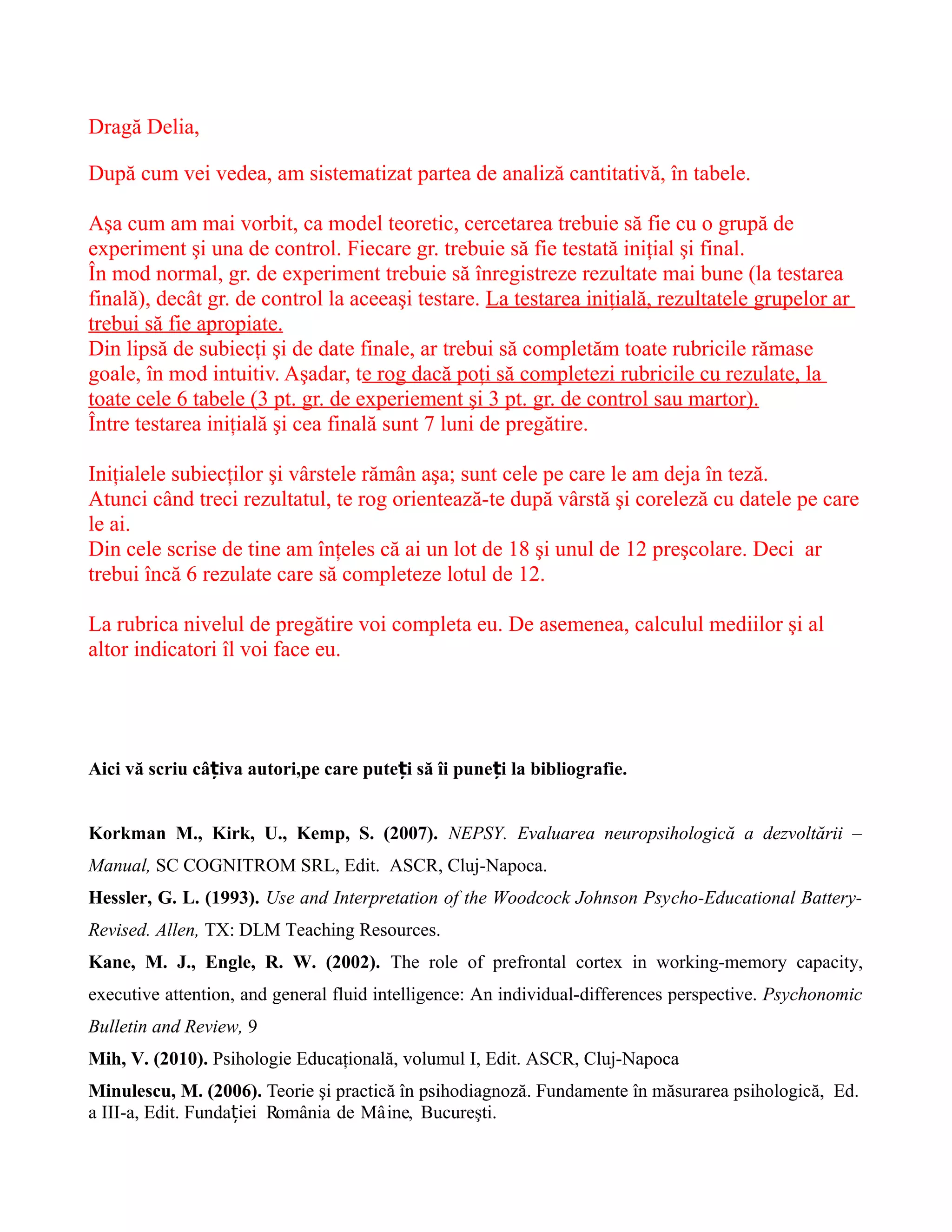 Tabele teste corectate | ODT