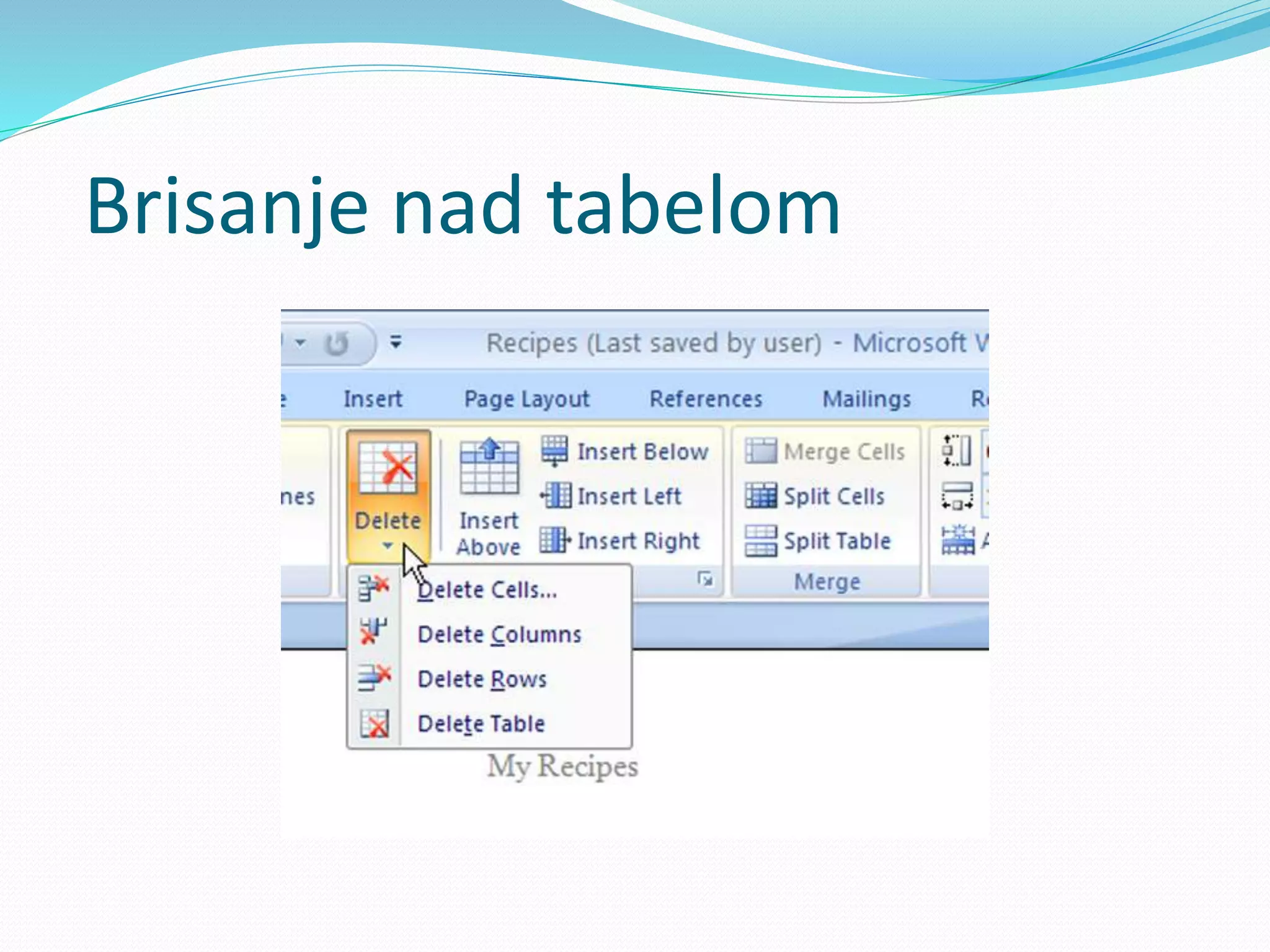 Tabele u ‘’wordu’’ | PPTX