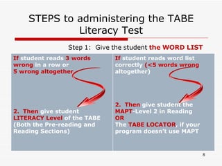 Tabe level l training ppt (fy11 final)[1] | PPT | Standardized Testing ...
