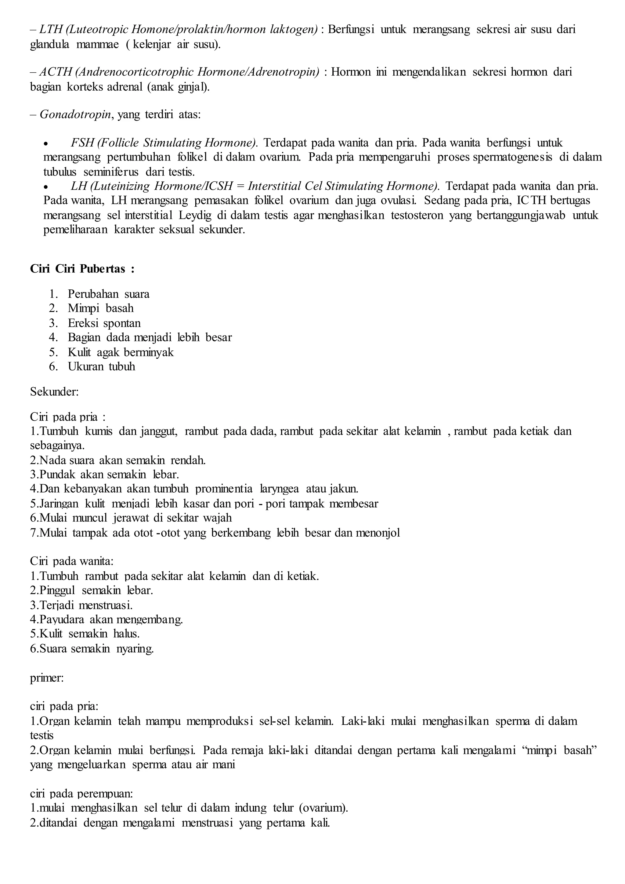 Tabel hormon dan fungsinya | DOCX