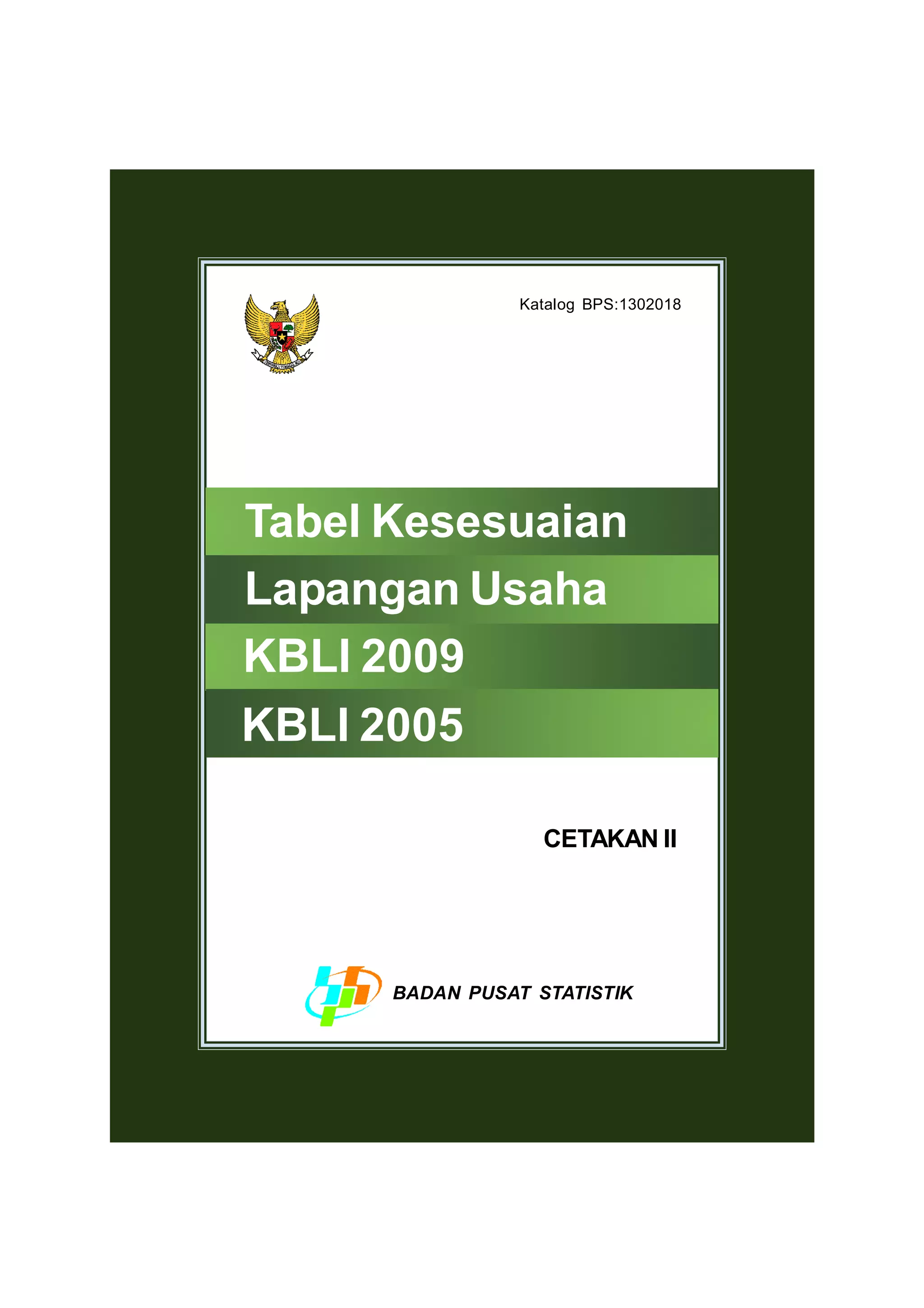 Tabel Kesesuaian KBLI 2009 KBLI 2005 | PDF
