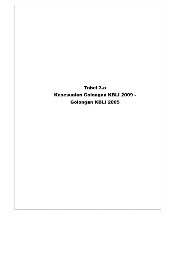 Tabel Kesesuaian KBLI 2009 KBLI 2005 | PDF