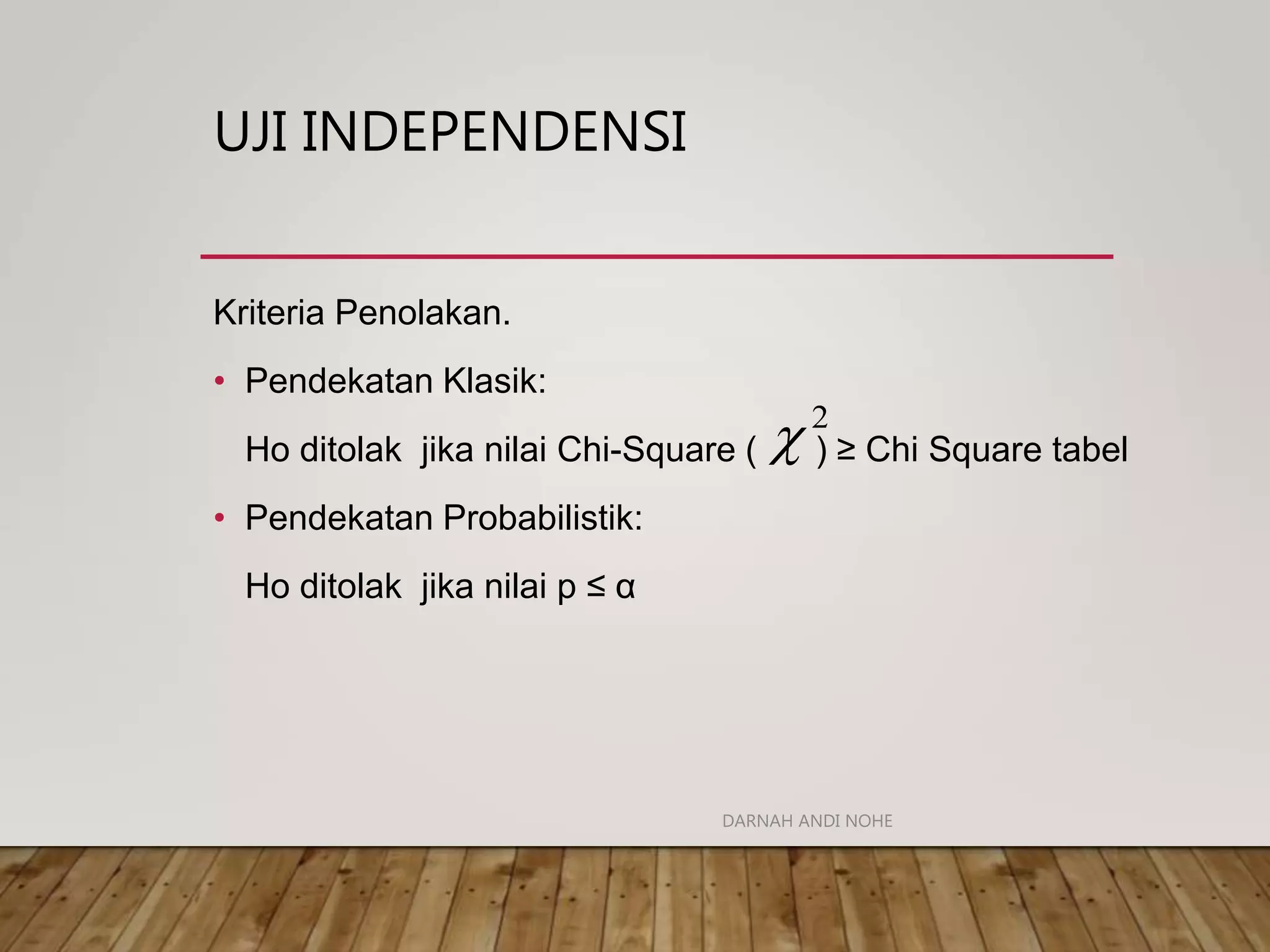 Tabel kontingensi 2x2 dan uji independensi | PPT
