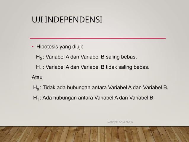 Tabel kontingensi 2x2 dan uji independensi | PPT