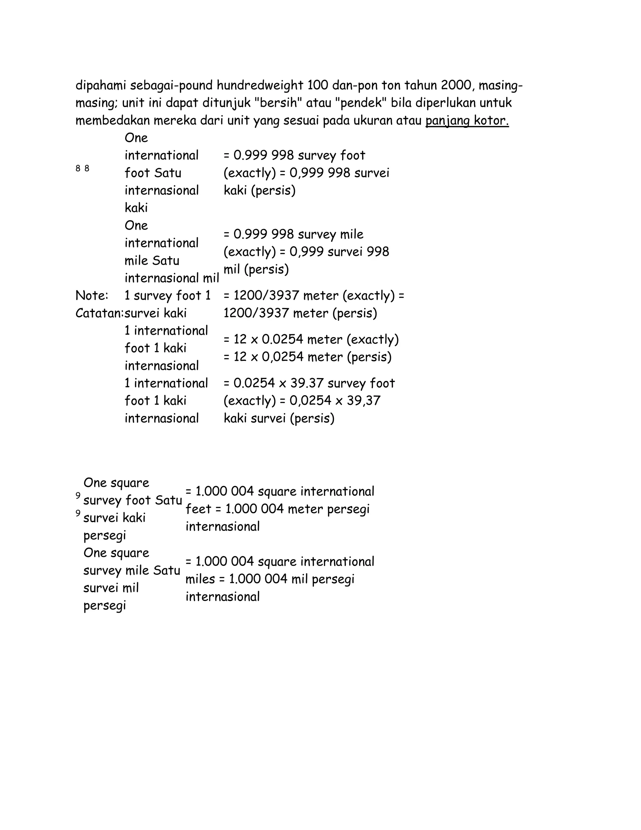 Tabel konversi satuan | PDF