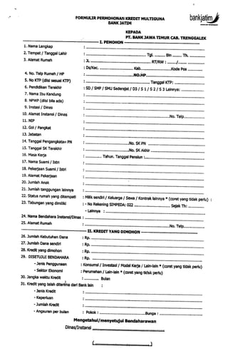 Tabel kredit multiguna bank jatim | PDF
