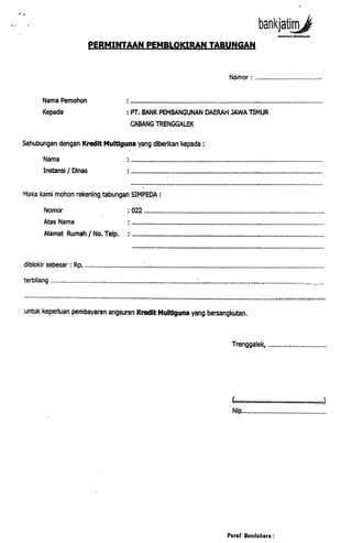 Tabel kredit multiguna bank jatim | PDF