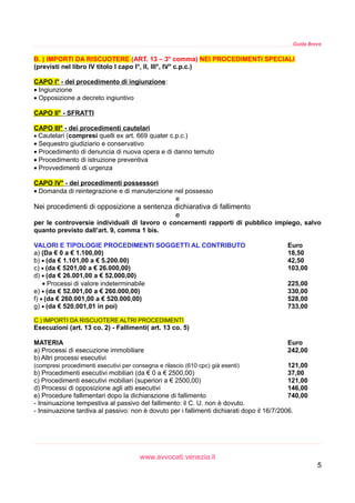 Tabella contributo unificato | PDF
