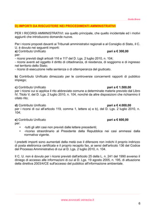 Tabella contributo unificato | PDF