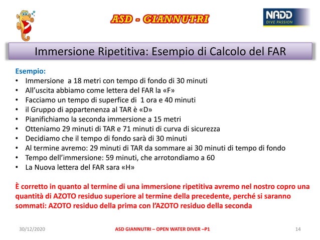 Tabelle pianificazione immersione-v3 | PPSX | Scuba Diving | Extreme Sports