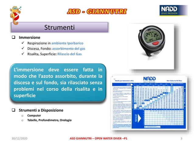 Tabelle pianificazione immersione-v3 | PPSX | Scuba Diving | Extreme Sports